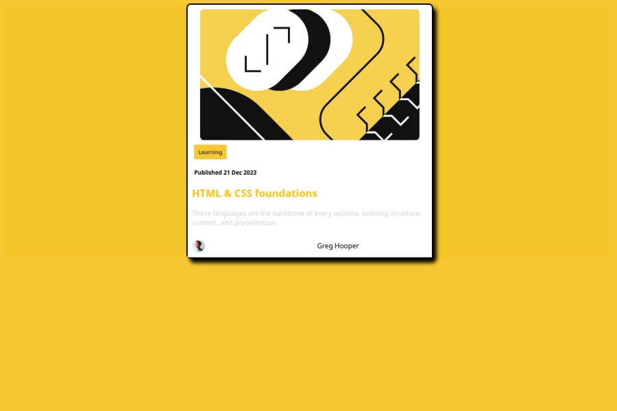 Frontend Mentor Creating A Blog Preview Card Using Htmlcss Only Coding Challenge Solution