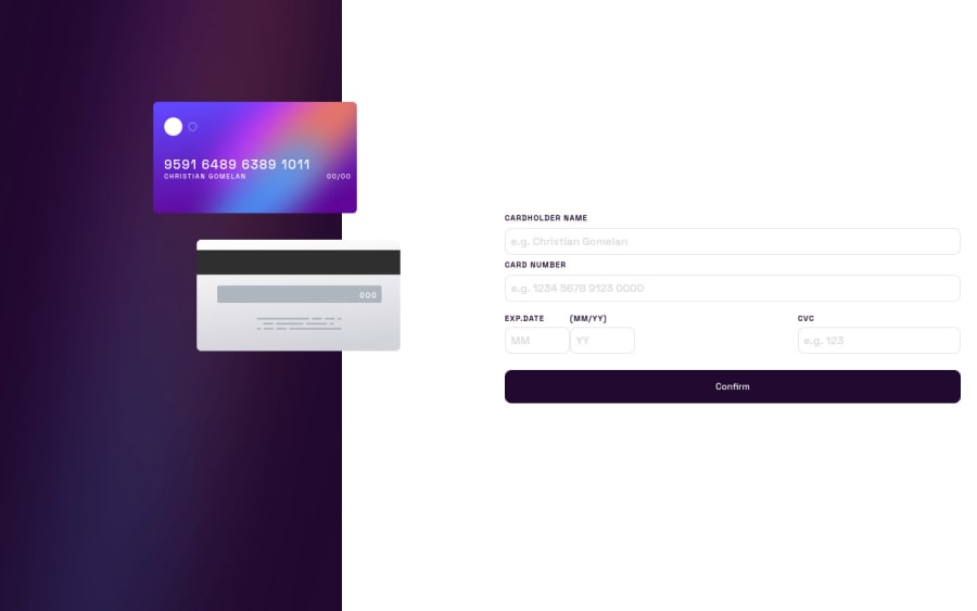 Frontend Mentor Interactive Card Details Using Html Css And Javascript Coding Challenge Solution