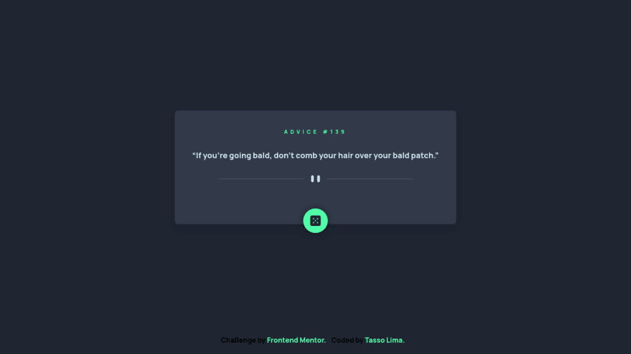 Frontend Mentor Random Advice Generator Using Nextjs And Tailwind Css