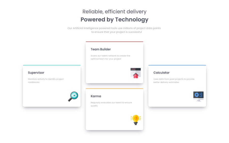 Frontend Mentor Four Card Feature Section Using Html And Css Grid