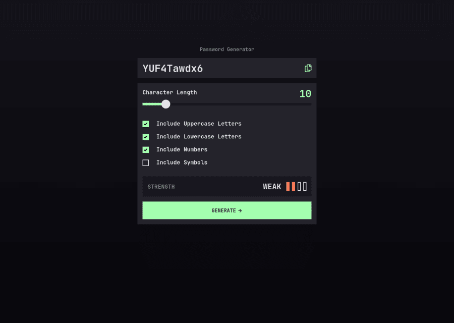 Frontend Mentor Password Generator Using Tailwindcss And Nextjs