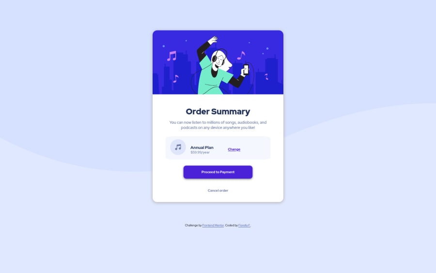 Frontend Mentor Order Summary Using Html And Css Coding Challenge Solution