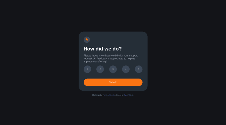 Frontend Mentor Interactive Rating Component Built With Html Css And Js Coding Challenge