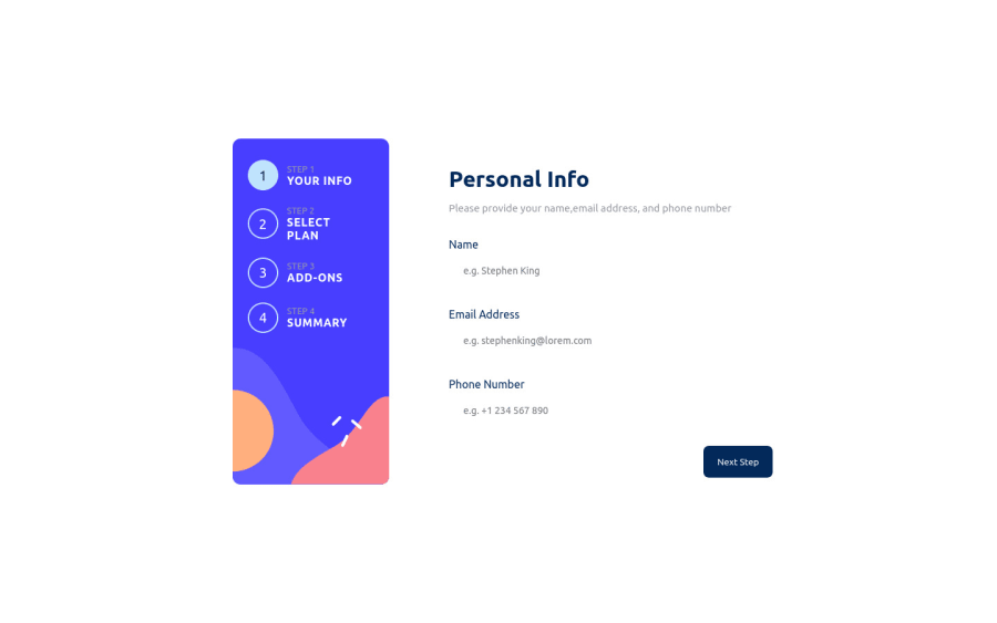 Frontend Mentor Multi Step Form Using Reactjs Coding Challenge Solution