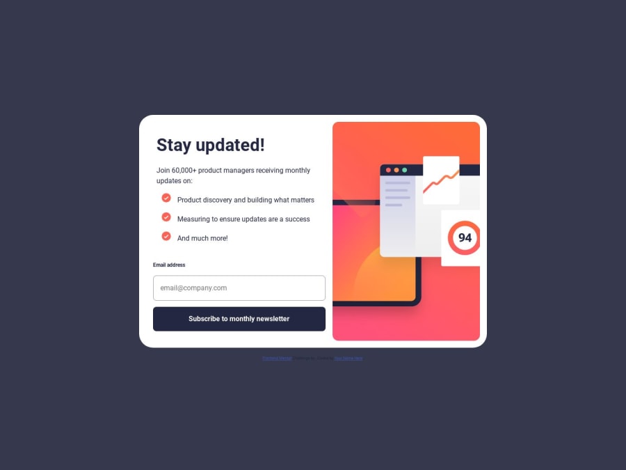 Frontend Mentor News Letter Sign Up With React And Sass Coding Challenge Solution