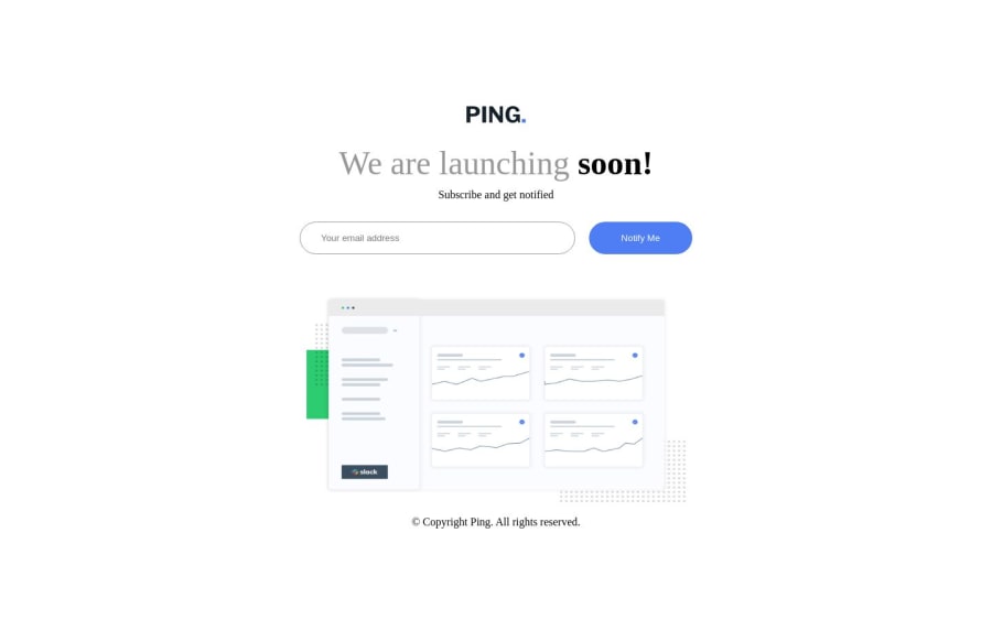 Frontend Mentor Ping Coming Soon Page Coding Challenge Solution