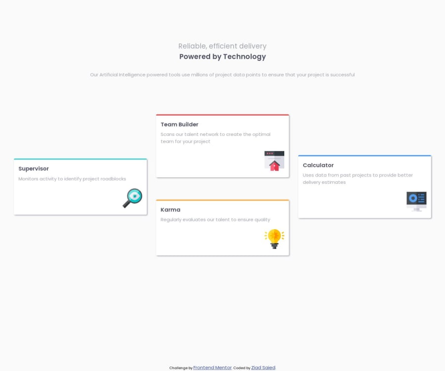 Frontend Mentor Four Cards Feature With Css Grid Coding Challenge