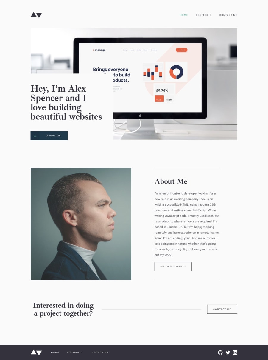 Frontend Mentor Responsive Portfolio Website In React Typescript