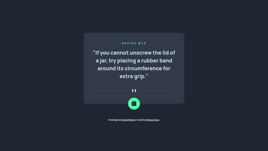 Frontend Mentor Advice Generator App Using Html Css And Js Coding