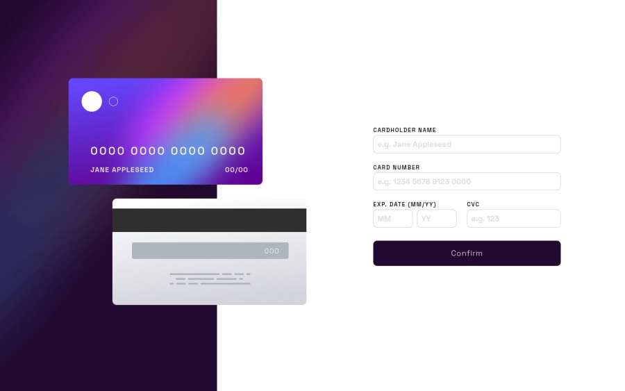 Frontend Mentor Interactive Credit Card Form Angular Scss Coding Challenge Solution