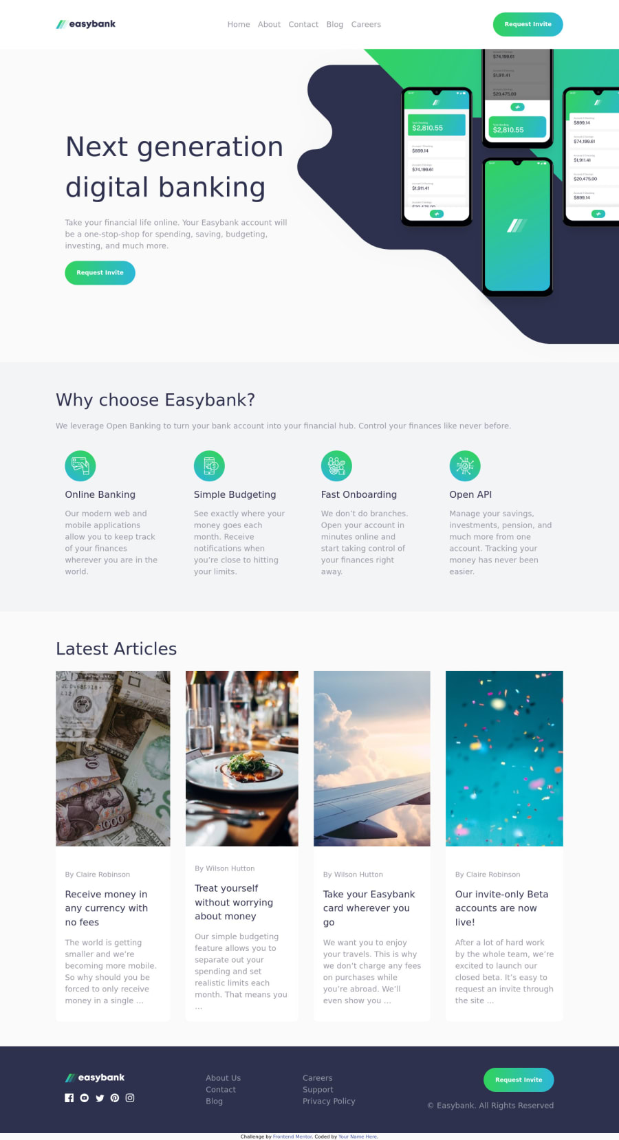 Frontend Mentor Flexbox Css Grid Javascript Coding Challenge Solution