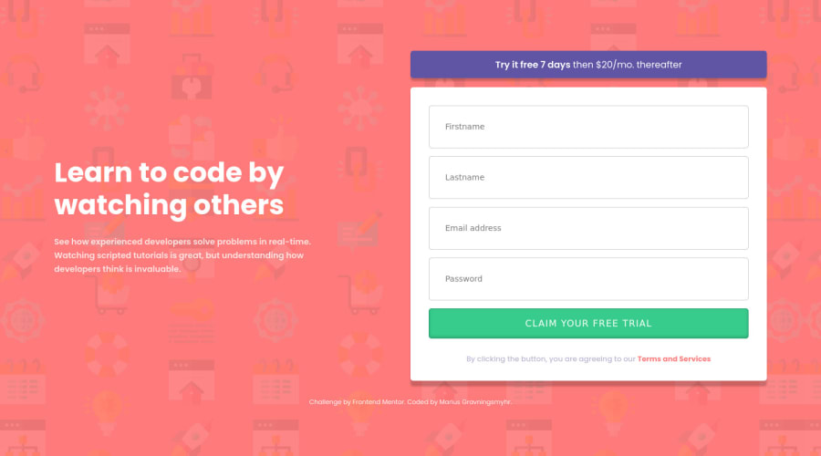 Frontend Mentor Signup Form Built With Html Css And Javascript 4584