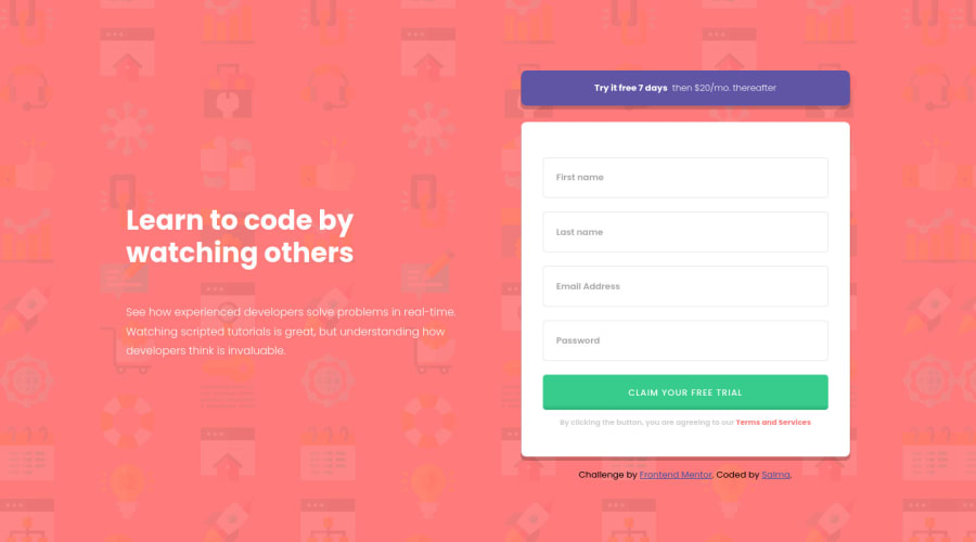 Frontend Mentor Intro Component With Signup Form Using Html Css And Js Coding Challenge Solution