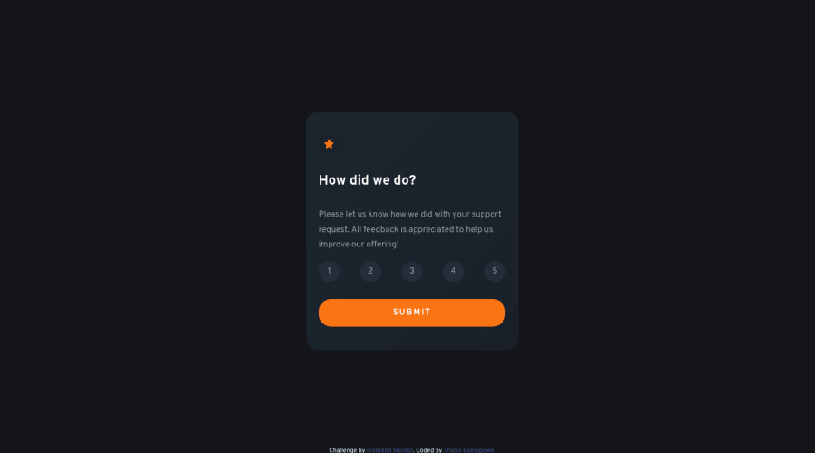 Frontend Mentor Interactive Rating Component Using Html Css And Js Coding Challenge Solution