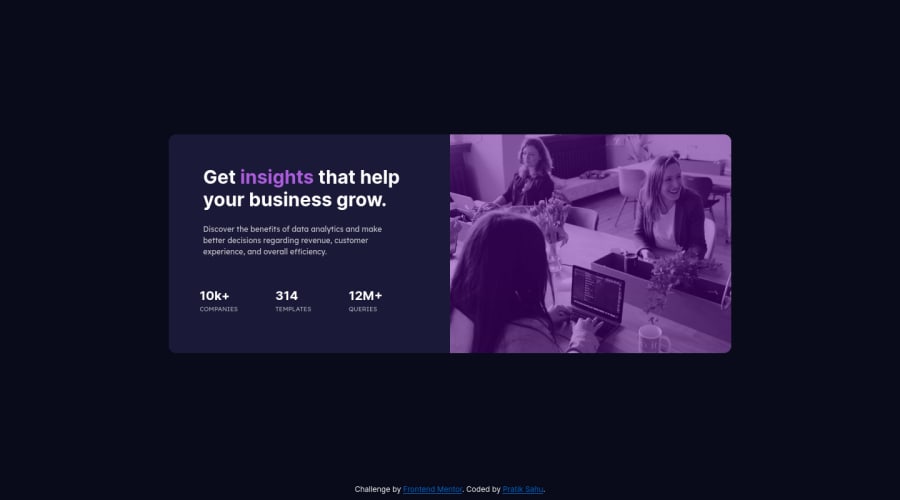 Frontend Mentor Responsive Stats Preview Component Using Css Flexbox Coding Challenge Solution