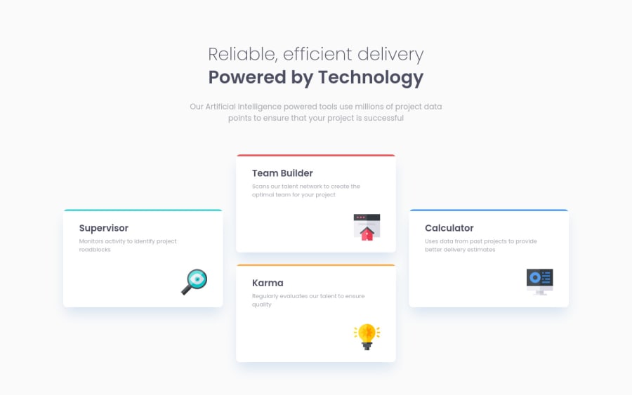 Frontend Mentor Four Card Feature Section Using Css Grid And Flexbox Coding Challenge Solution