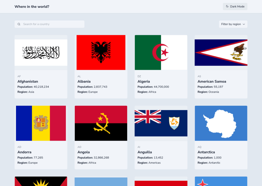 Frontend Mentor Where In The World App With Svelte And Tailwind Css Coding Challenge Solution