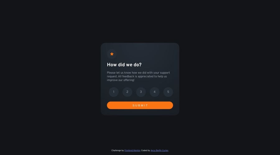 Frontend Mentor Interactive Rating Component Coding Challenge Solution