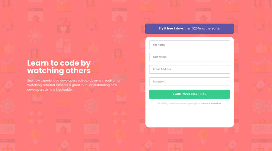 Frontend Mentor Intro Component With Sign Up Form With Grid And Flexbox Coding Challenge Solution