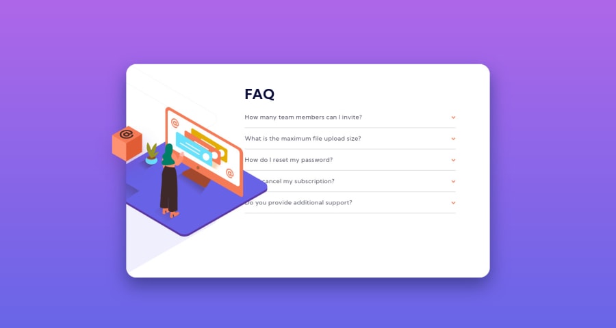 Frontend Mentor Responsive Faq Component Using Only Html And Css Coding Challenge Solution 1727
