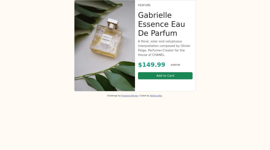 Frontend Mentor Responsive Perfume Card Using Bootstrap Coding