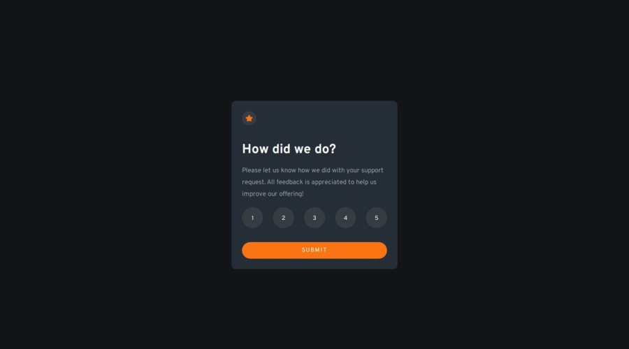 Frontend Mentor Interactive Rating Component Coding Challenge Solution