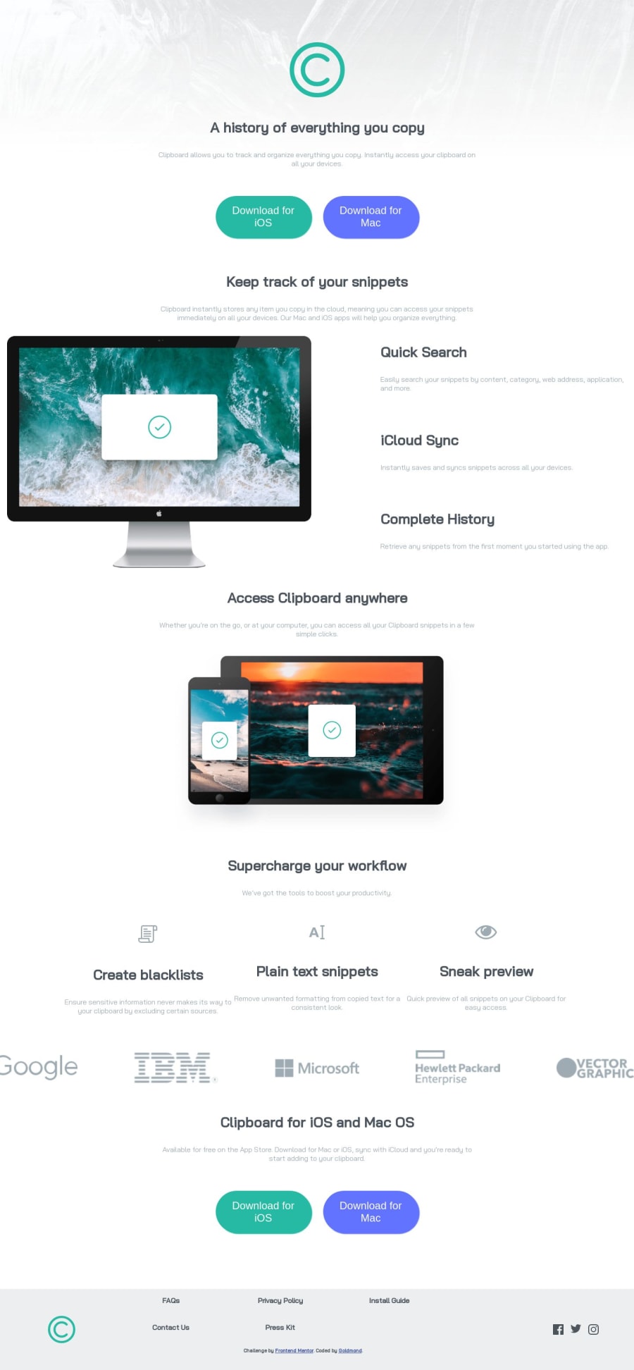 Frontend Mentor Clipboard Landing Page Master Coded With Html And Css