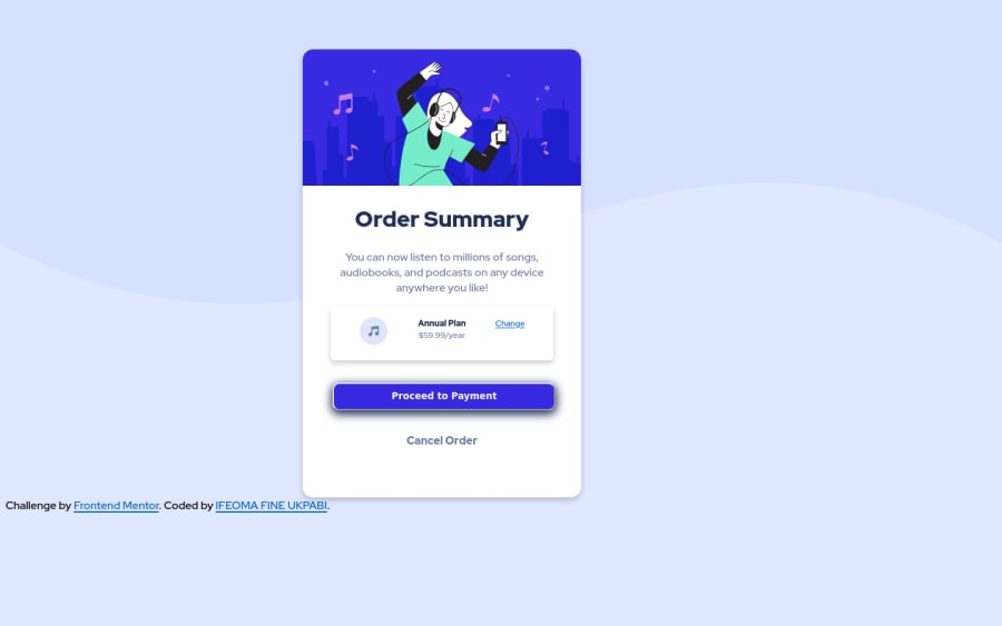 Frontend Mentor Order Summary Card Coding Challenge Solution 6567