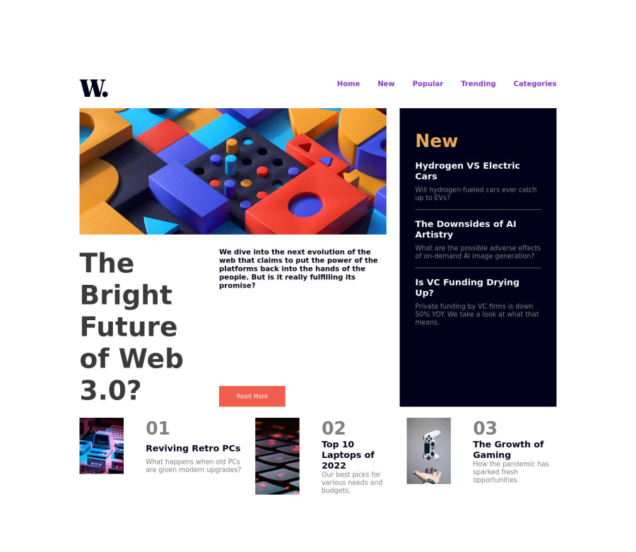 Frontend Mentor News Homepage With Css Flexbox Coding Challenge Solution