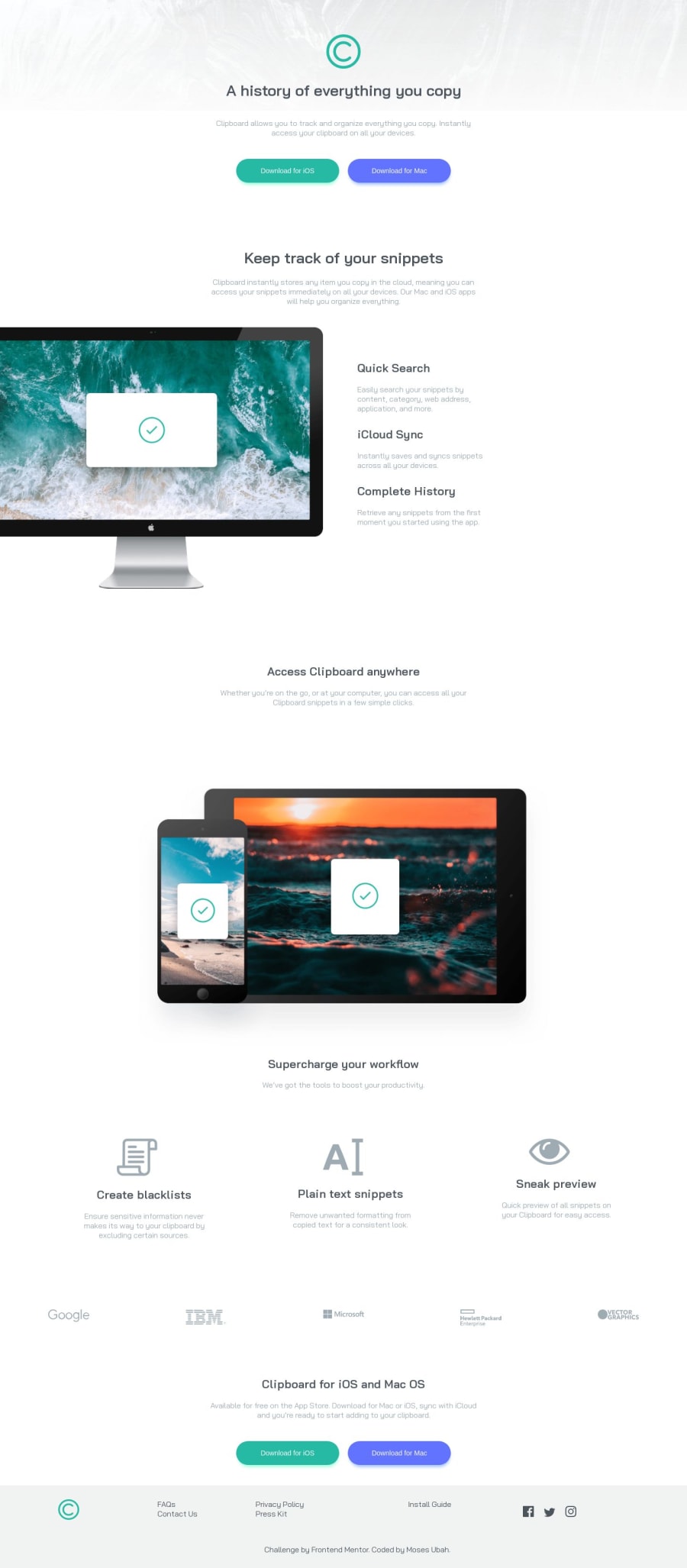 Frontend Mentor Clipboard Landing Page Css And Html Coding Challenge