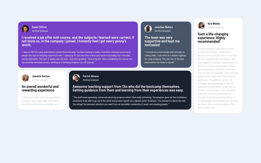 Frontend Mentor Frontend Mentor Testimonials Grid Coding Challenge