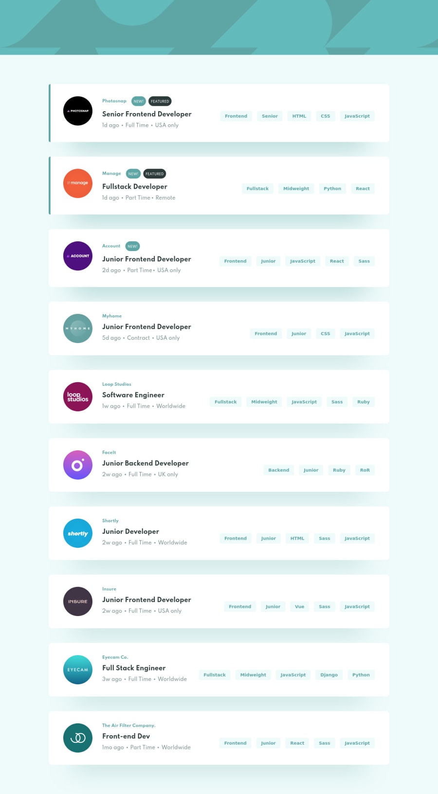 Frontend Mentor Html And Css And Js Job Filtering Coding Challenge Solution