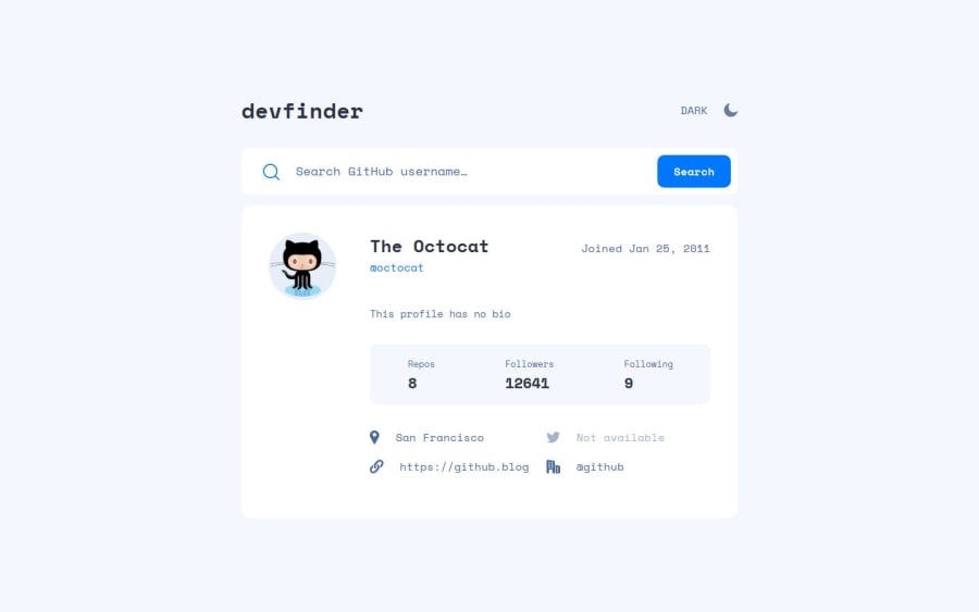 Frontend Mentor Github User Search Reactjs Vite Css Modules Coding Challenge Solution