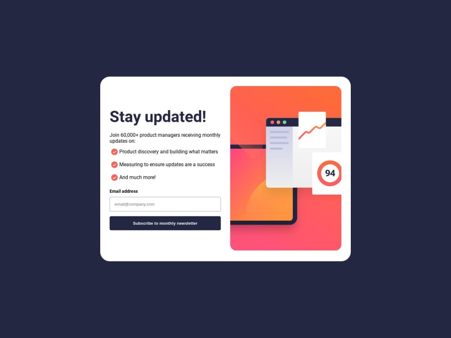 Frontend Mentor Newsletter Sign Up Created With Html Css And Javascript Coding Challenge 9325