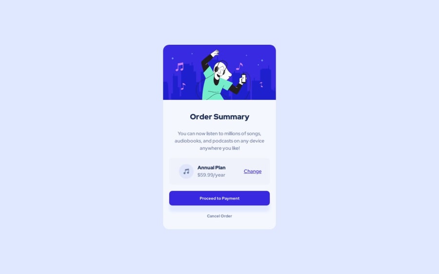 Frontend Mentor Order Summary Card Coding Challenge Solution 7287