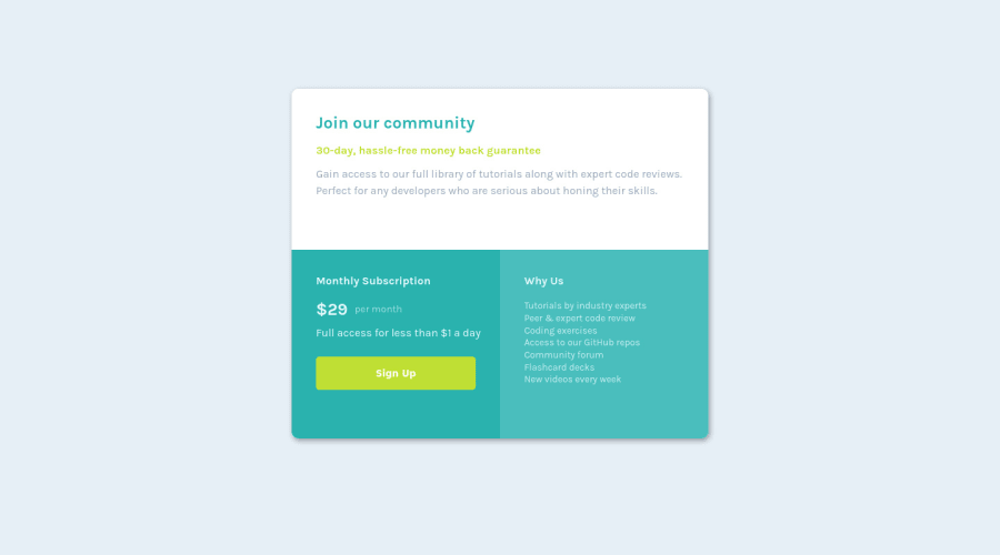Frontend Mentor Responsive Single Card Using Html And Css Coding Challenge Solution