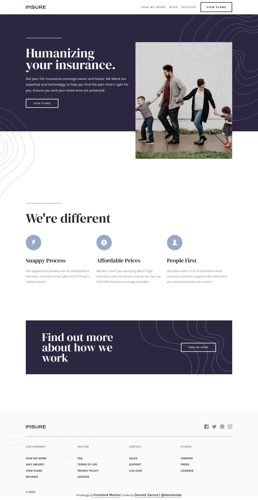 Frontend Mentor Insure Landing Page Using Css Grid And Flexbox On