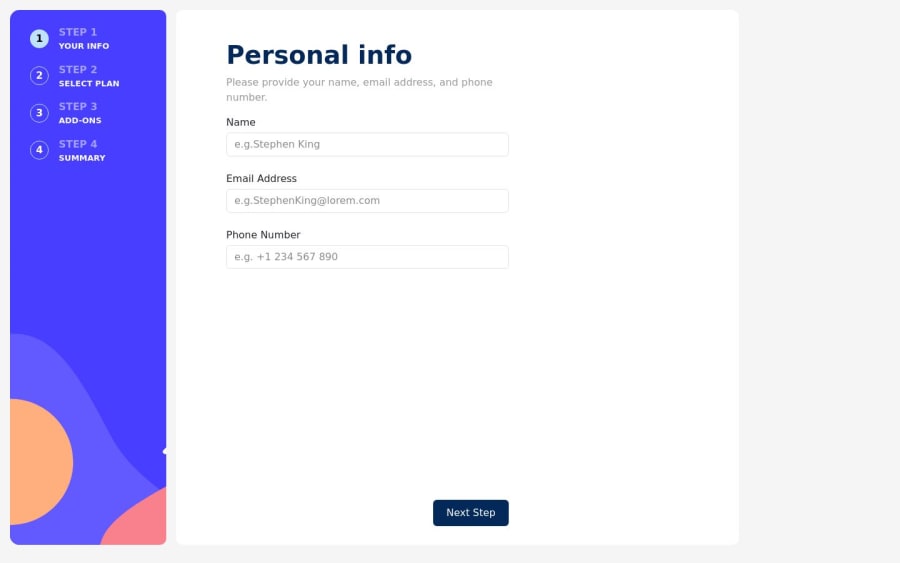 Frontend Mentor Multi Step Form Main With Flex Box Coding Challenge Solution