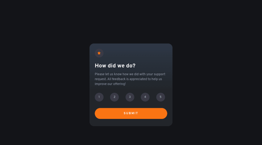 Frontend Mentor Interactive Rating Component Coding Challenge Solution