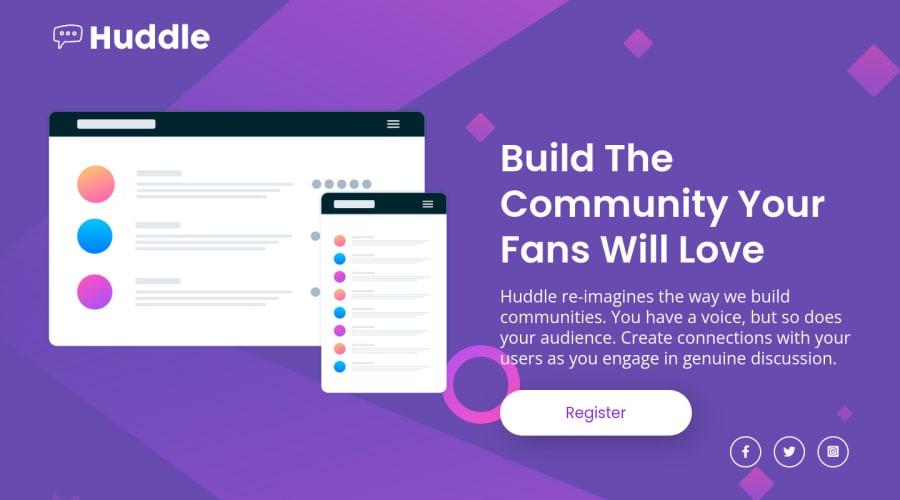 Frontend Mentor | Huddle-landing-page responsive challenge with HTML ... Frontend Mentor | Huddle-landing-page responsive challenge with HTML ...