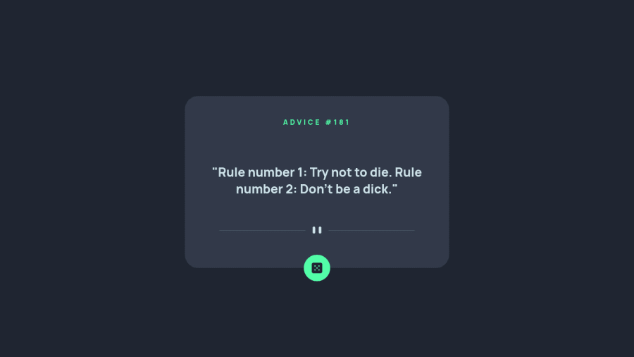 Frontend Mentor Advice Generator App Using Css Javascript Fetch Api