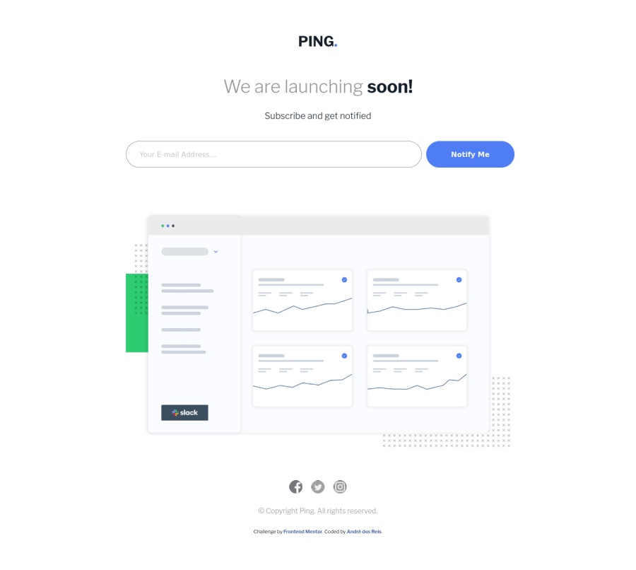 Frontend Mentor Ping Coming Soon Page Master Html Css And Javascript Coding Challenge Solution