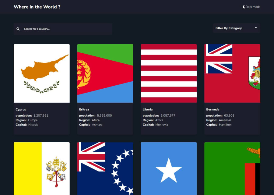 Frontend Mentor Countries Info App Using React Js Coding Challenge