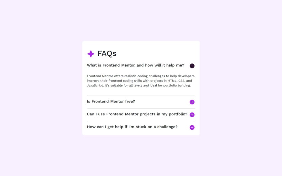 Frontend Mentor Faqs Accordin Coding Challenge Solution