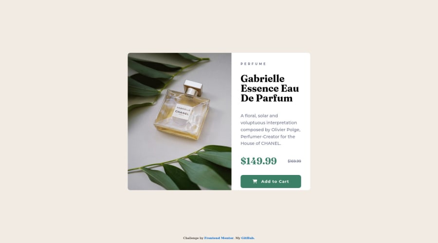 Frontend Mentor Perfume Card With Html Css Scss Bem Coding