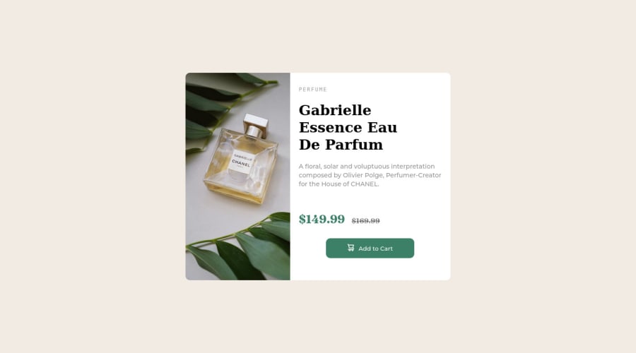 Frontend Mentor Perfume Card With Html Css Flexbox And Media Query