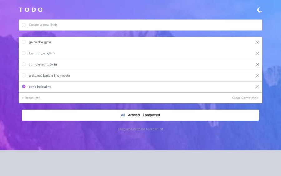 Frontend Mentor Aplicacion De Tareas Usando React Coding Challenge Solution