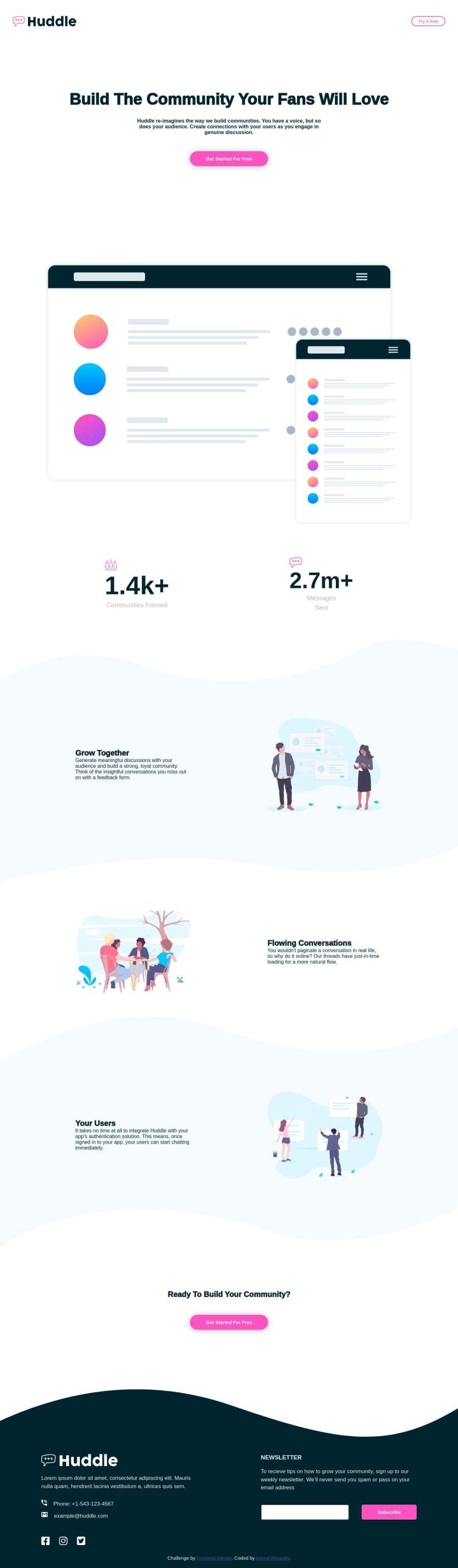 Frontend Mentor Huddle Landing Page Built With Pure Html Css Coding Challenge Solution