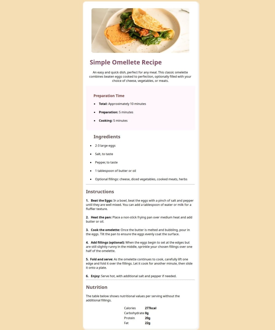 Frontend Mentor | omelette recipe responsive page using html and css ... Frontend Mentor | omelette recipe responsive page using html and css ...