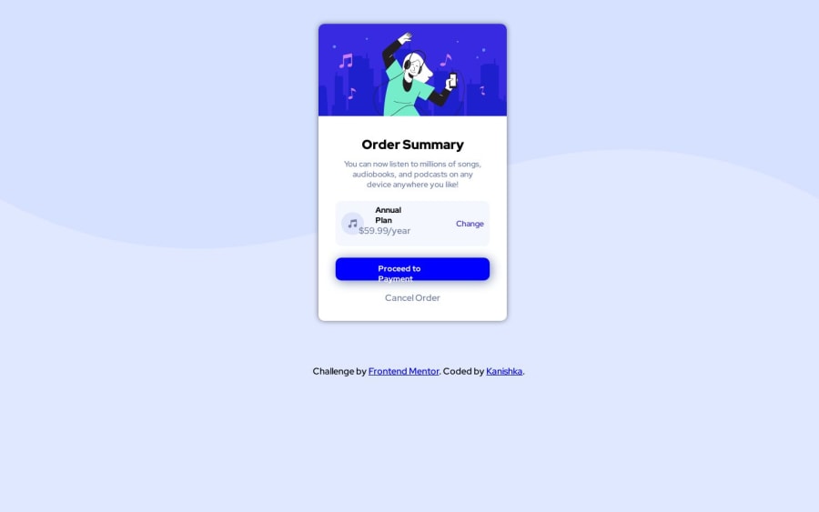 Frontend Mentor Order Summary Coding Challenge Solution